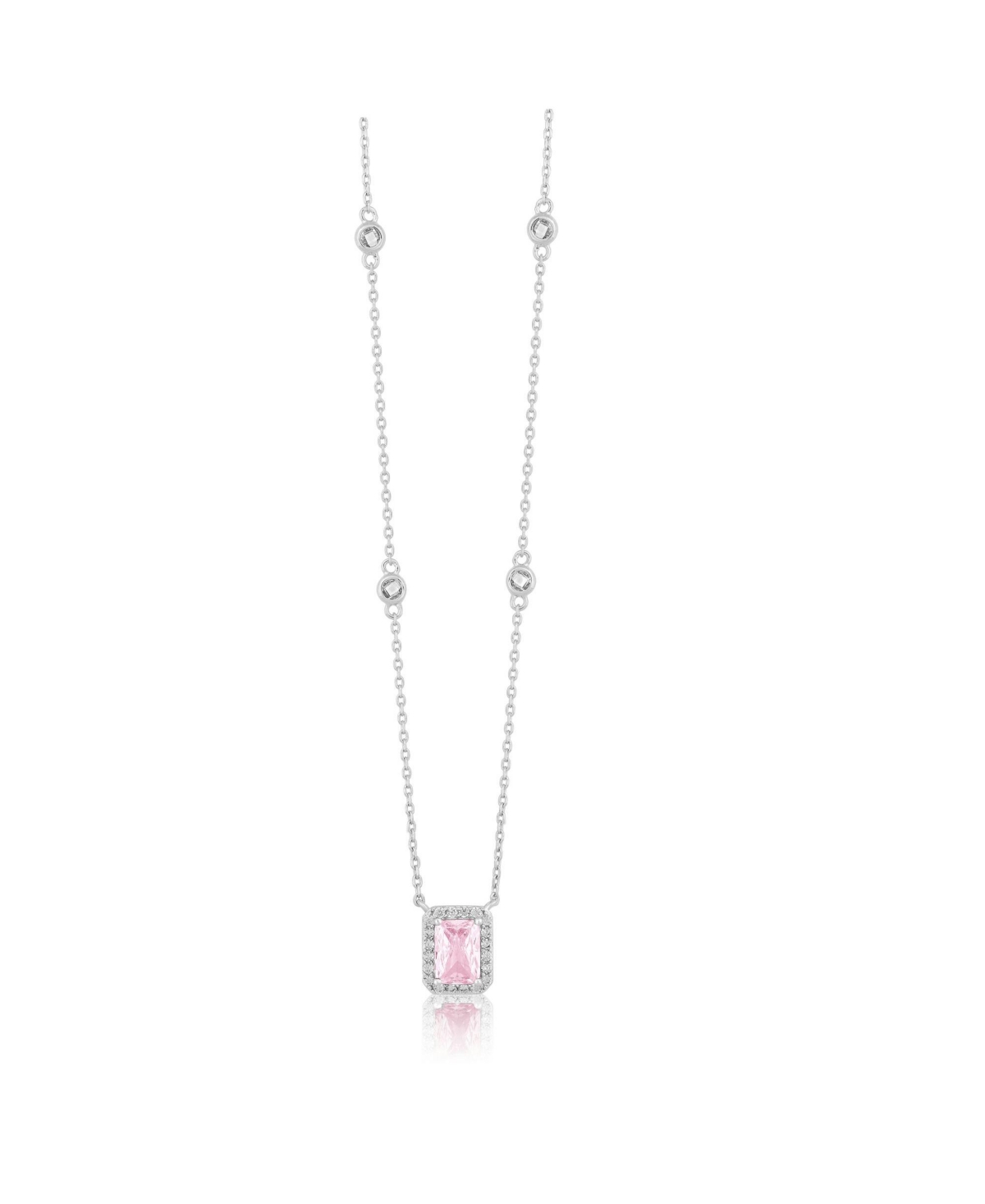 Click here for Simona Elegant Rectangle Birthstone Cz Halo Neckla... prices