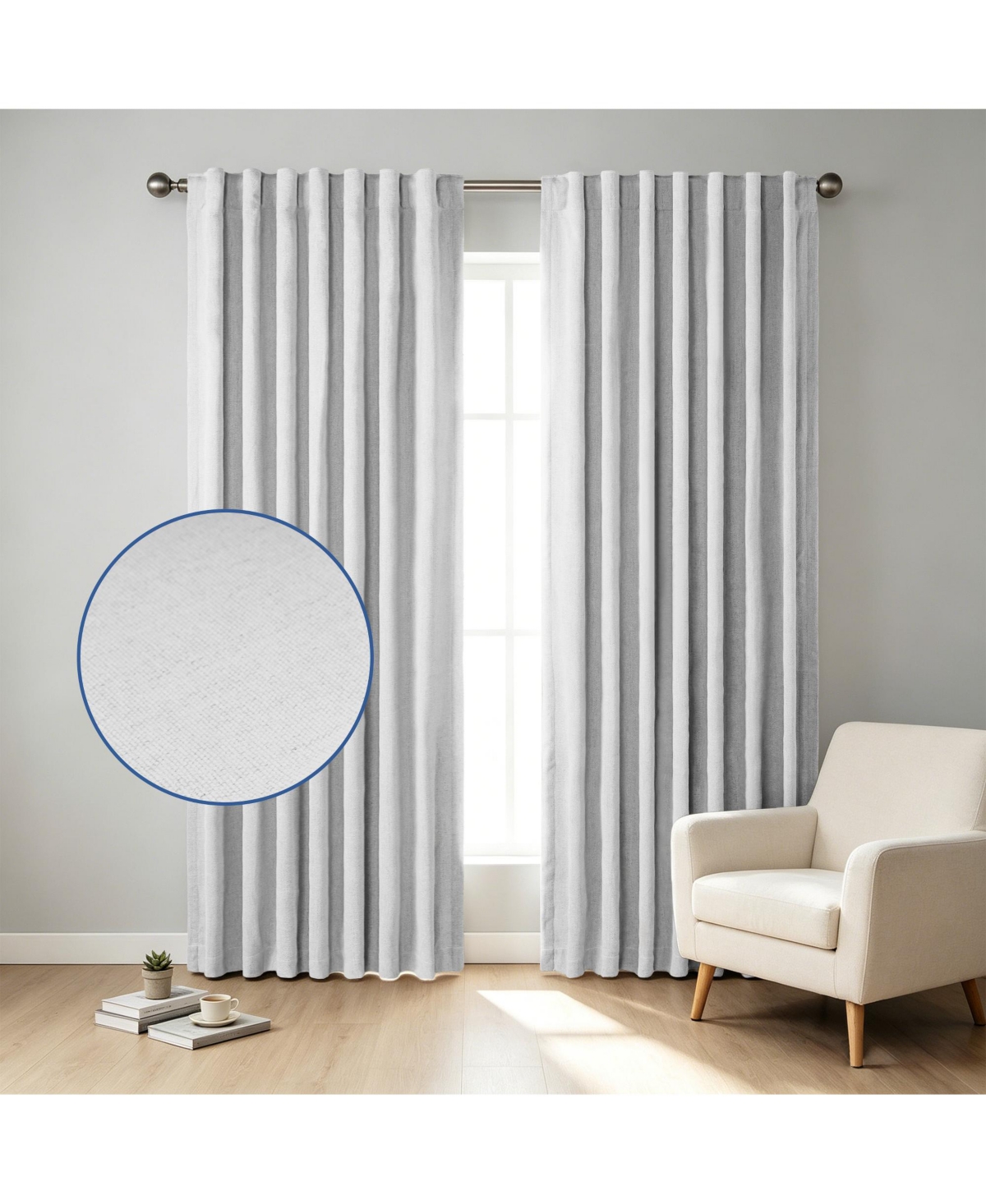 Click here for Chenille Blackout Back Tab Curtains Pair  52X96 -... prices