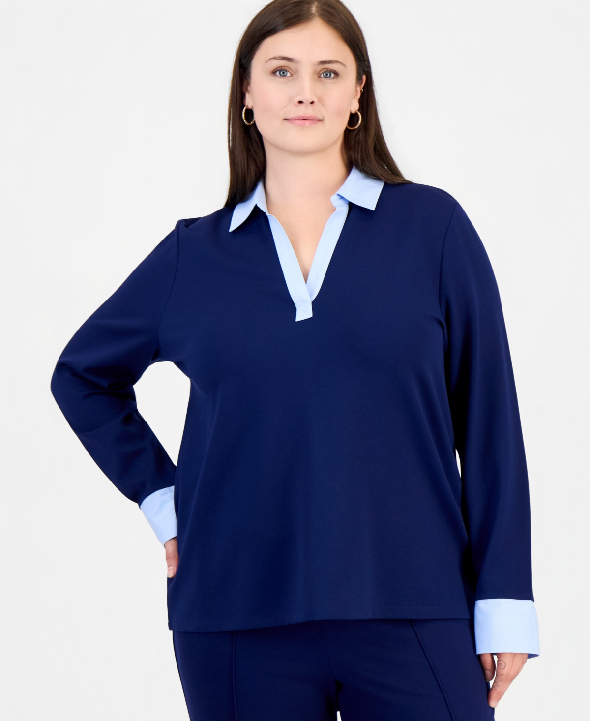 Click here for Jones New York Plus Size Twofer Top Serenity Knit... prices