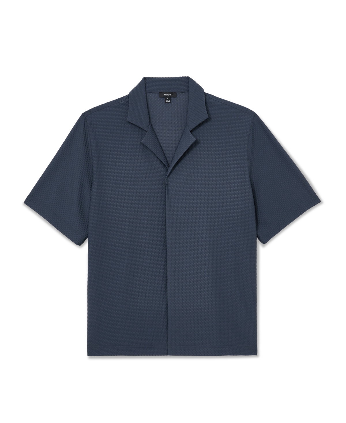 Click here for Reiss Mens Samson Textured Cuban Shirt - Airforce... prices