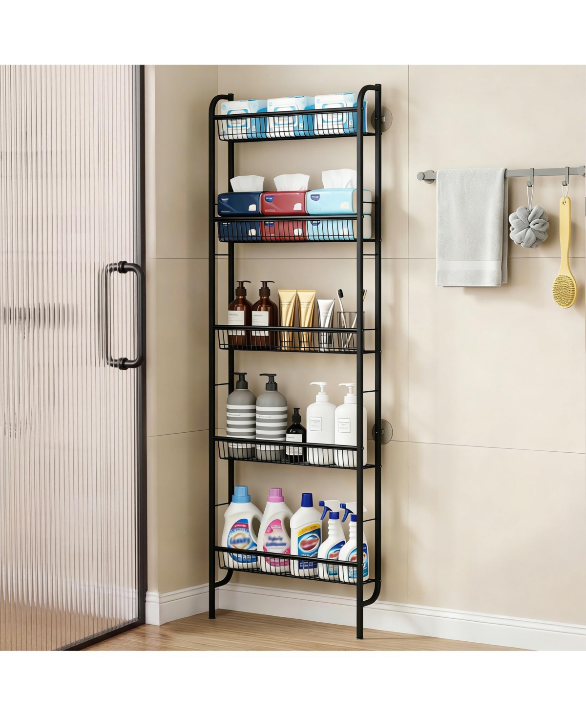 Click here for homfan Slim Space-Saving 5-Tier Bathroom Shelf - T... prices