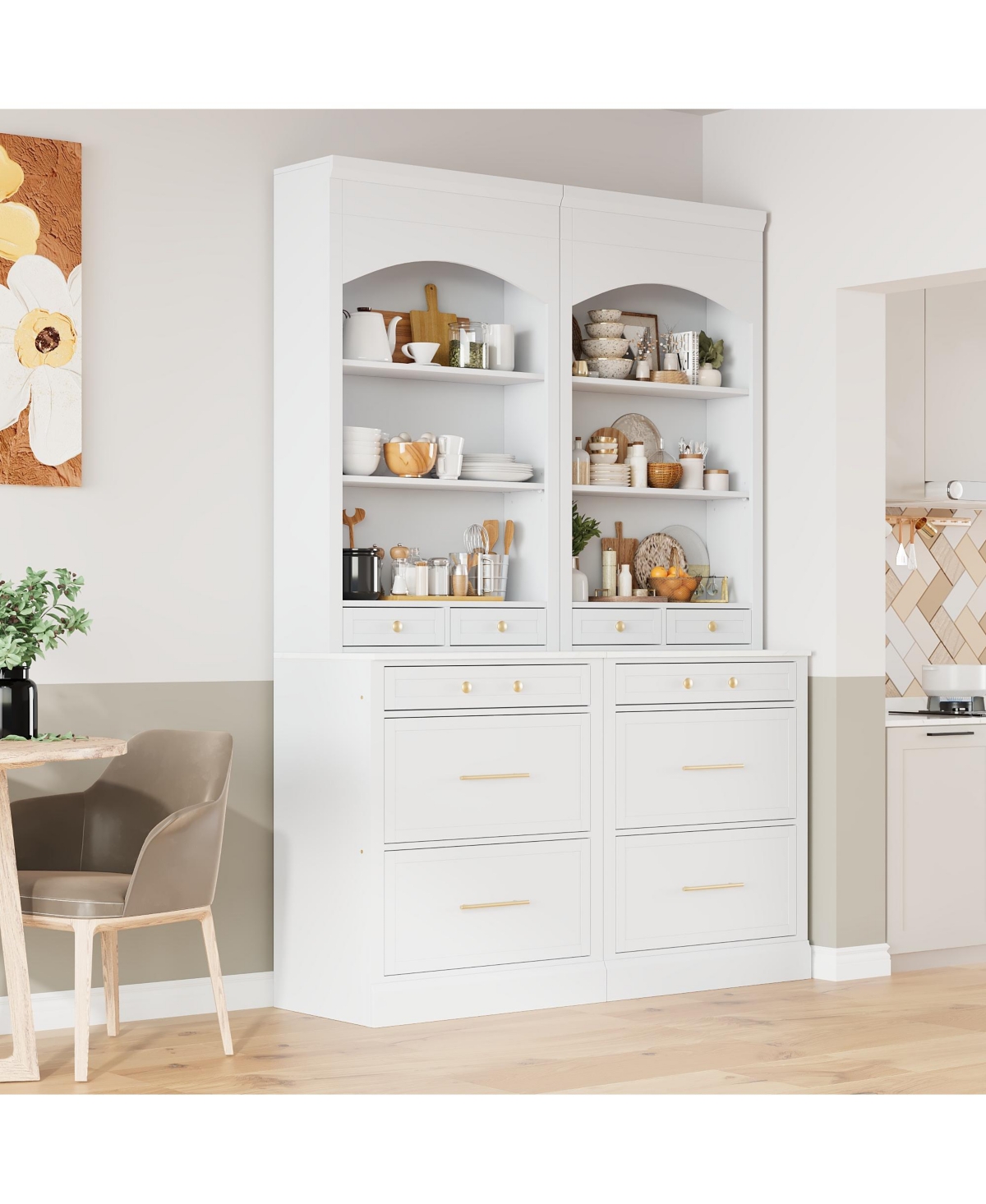Click here for Boyel Living Set of 2 83.7 Inch Tall Kitchen Pantr... prices