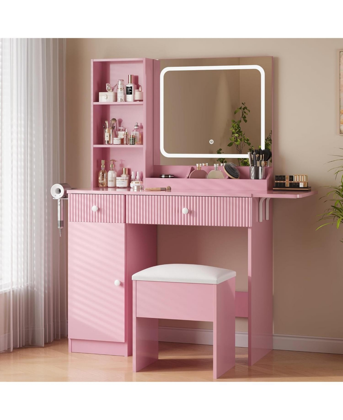 Click here for homfan Vanity Desk with Mirror and Led Lights  Pow... prices