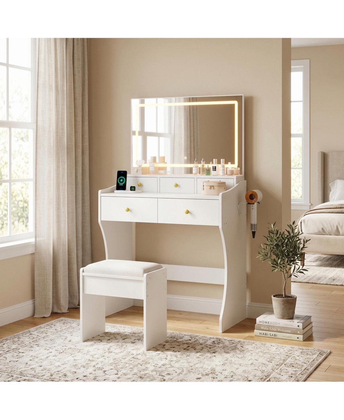 Click here for homfan 31.5-Inch-Wide Vanity with Chair  Womens Va... prices