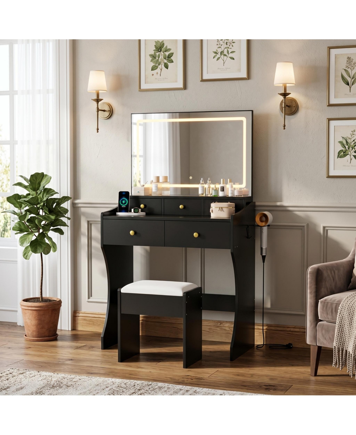 Click here for homfan 31.5-Inch-Wide Vanity with Chair  Womens Va... prices