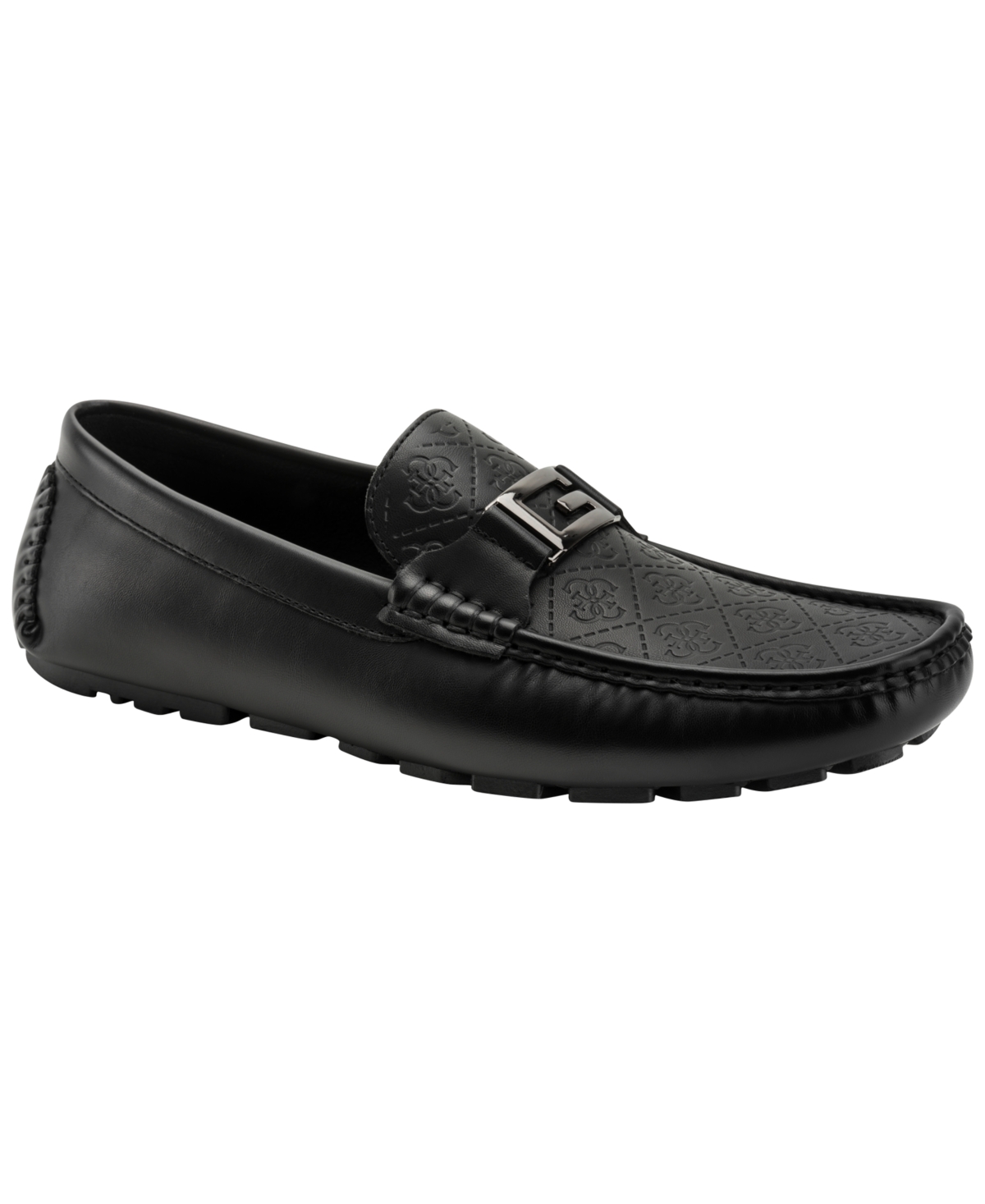 Click here for Guess Mens Ayova Dress Driving Loafers - Black Log... prices