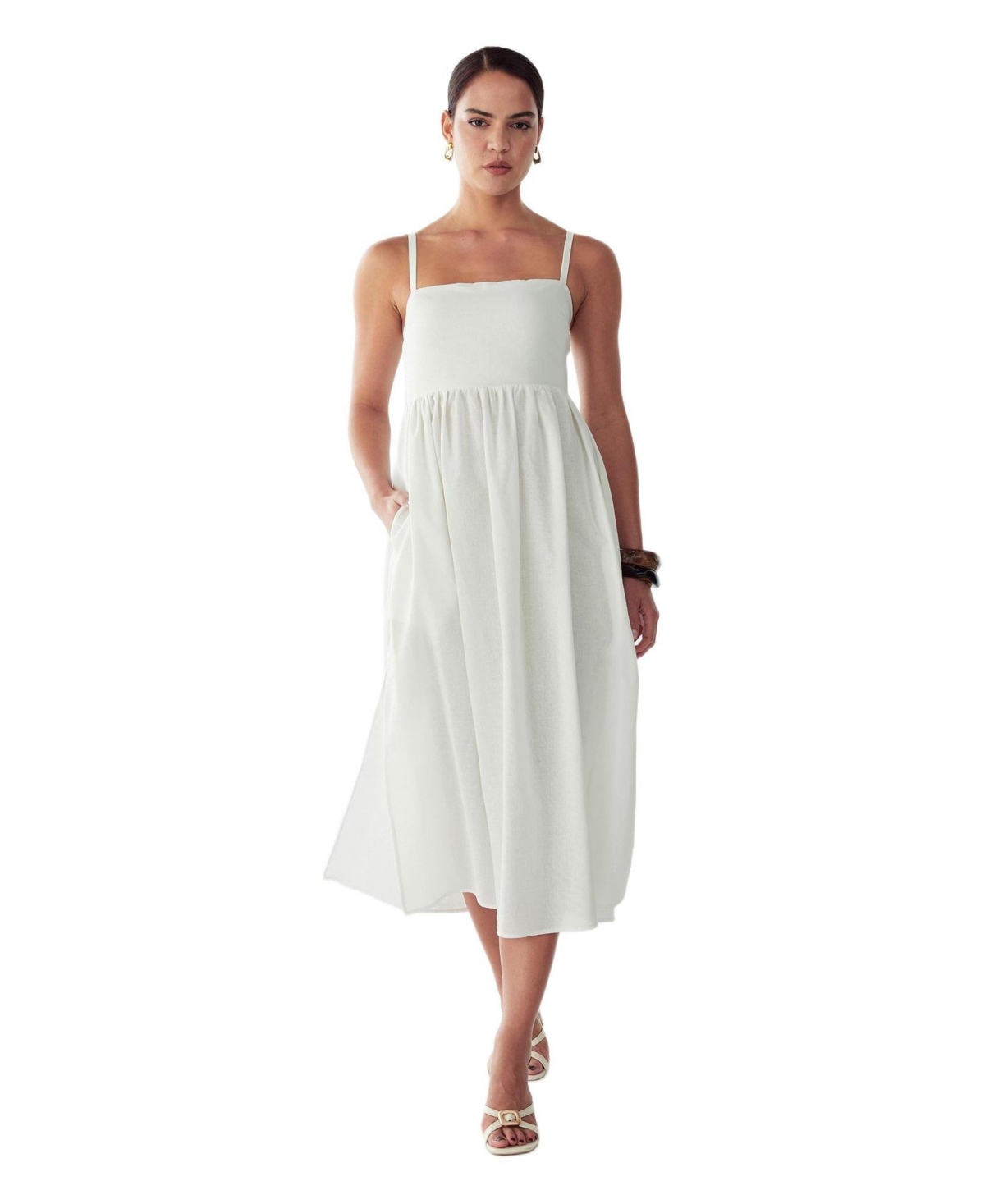 Click here for St Mrlo Womens Lanah Midi Dress - Off white prices