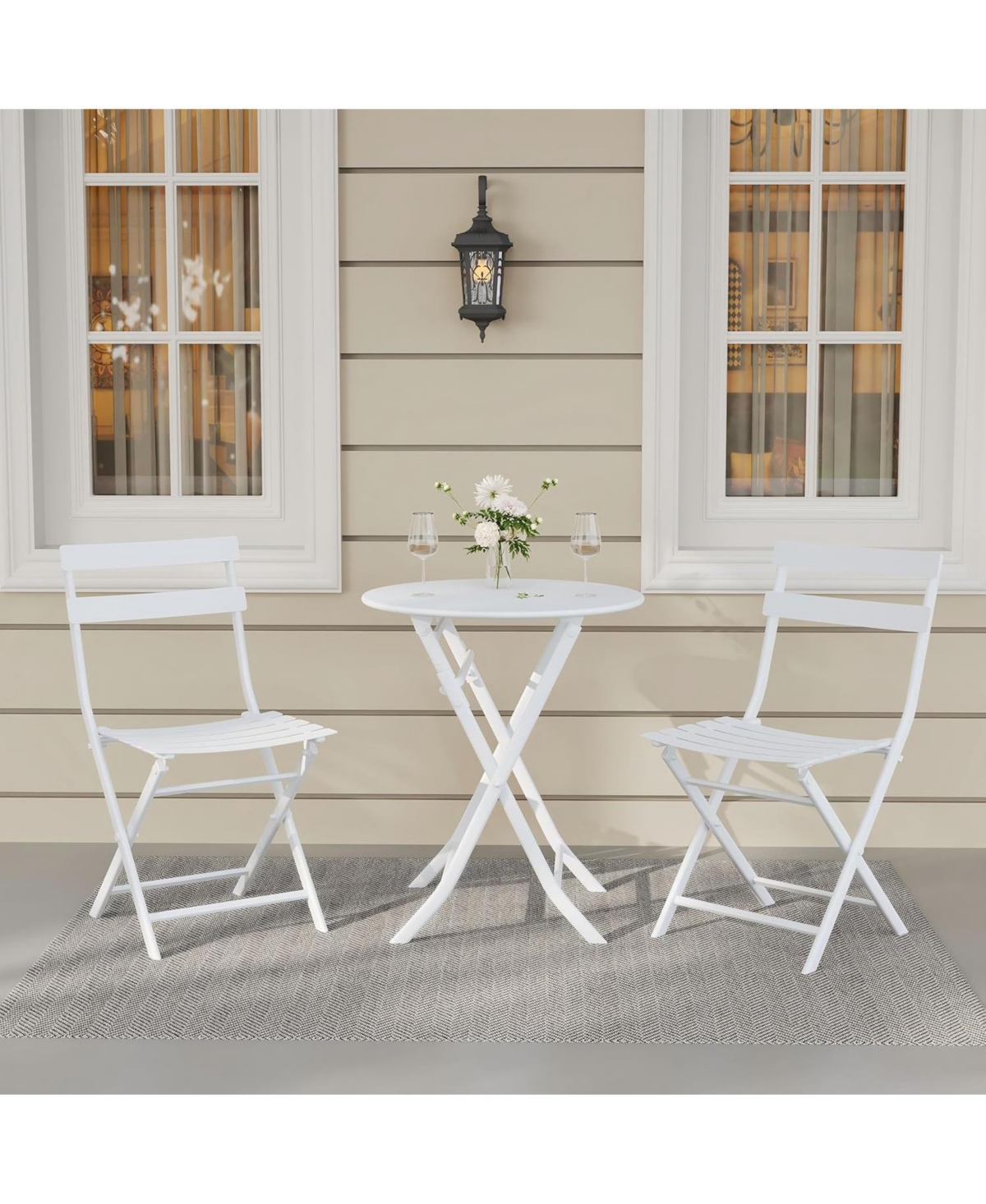 Click here for gaomon 3 piece Patio Bistro Set  Outdoor Folding T... prices