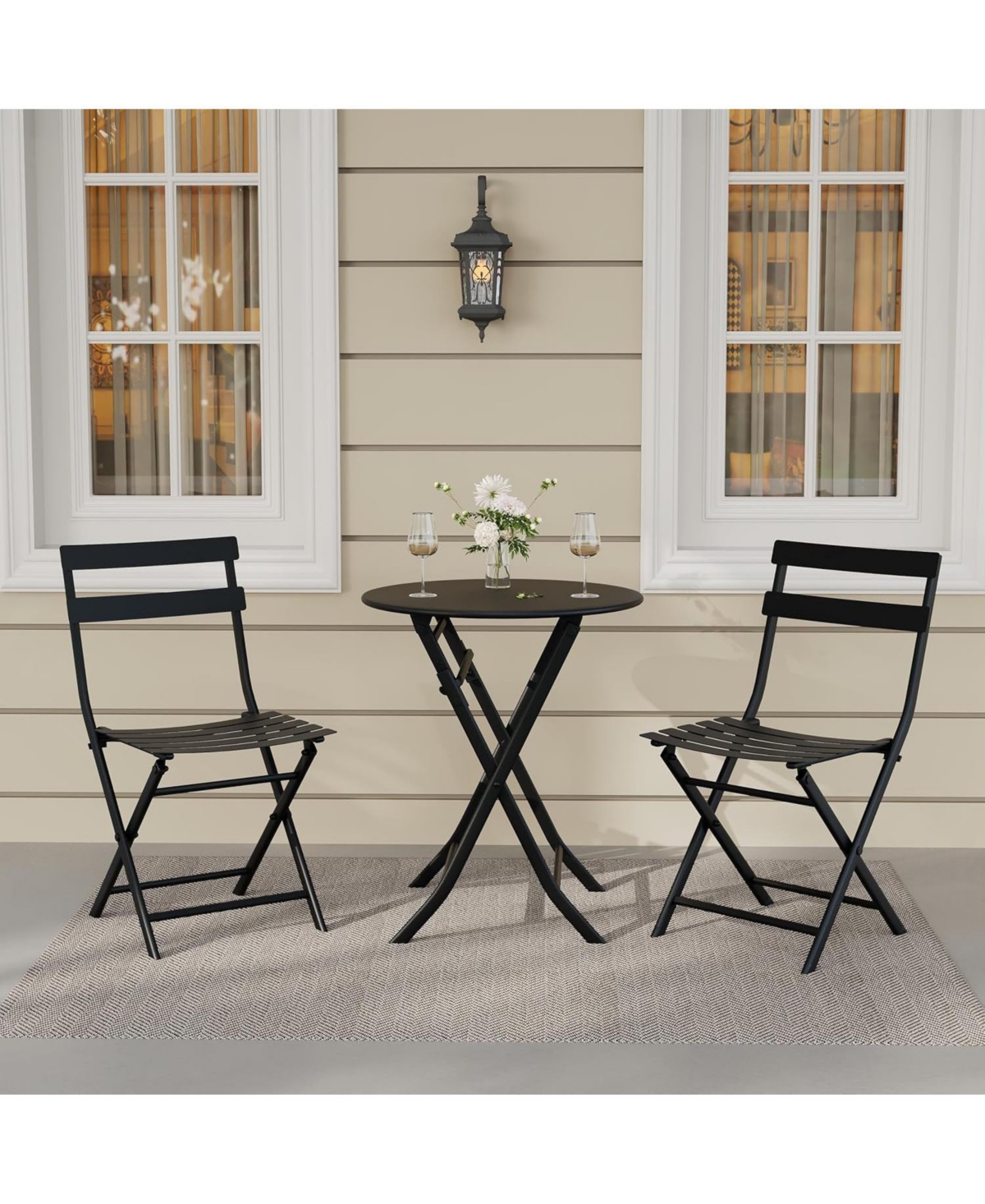 Click here for gaomon 3 piece Patio Bistro Set  Outdoor Folding T... prices