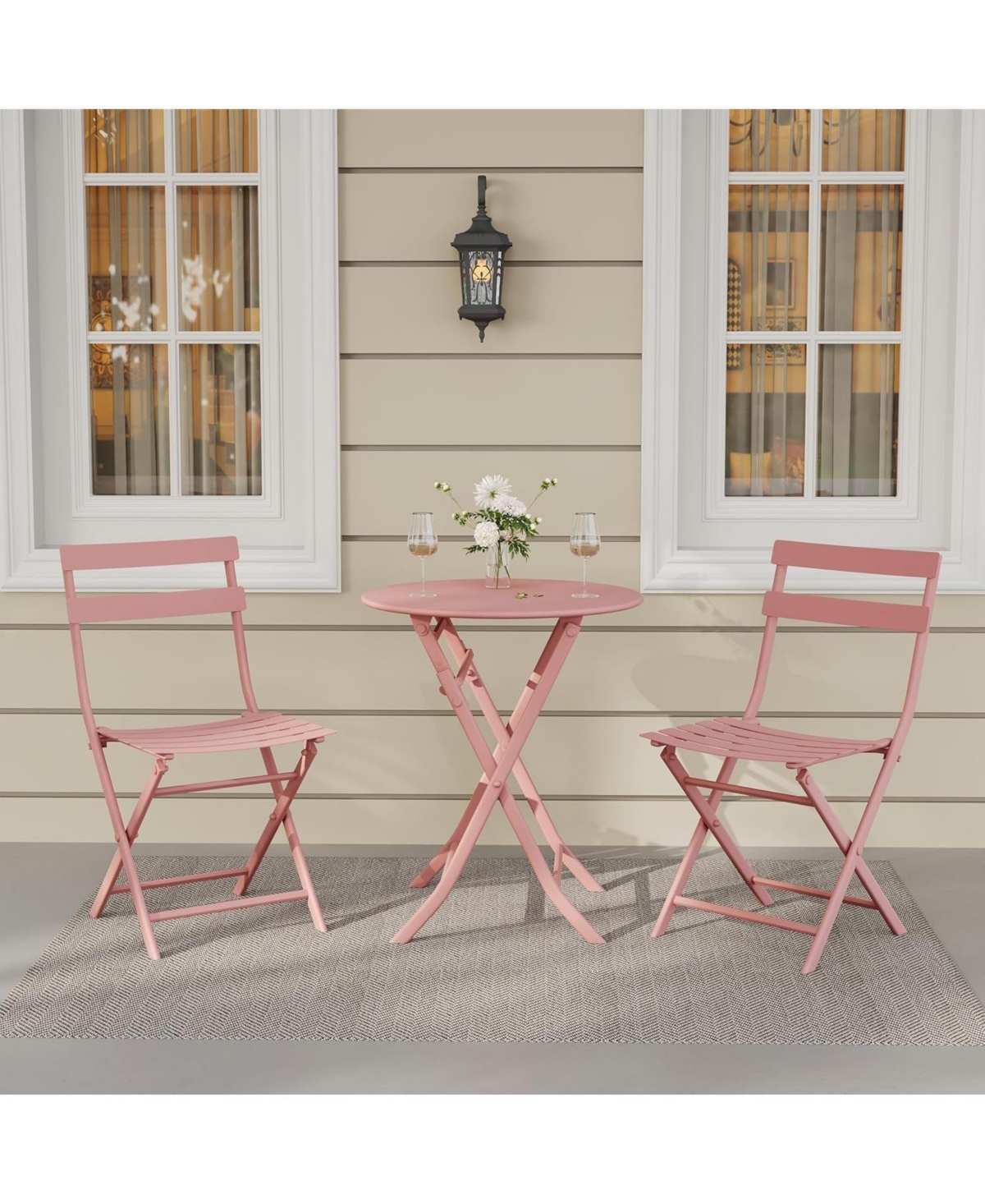 Click here for gaomon 3 piece Patio Bistro Set  Outdoor Folding T... prices