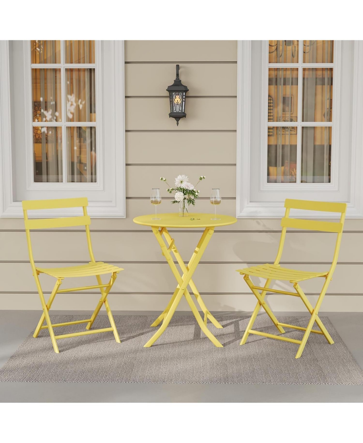 Click here for gaomon 3 piece Patio Bistro Set  Outdoor Folding T... prices