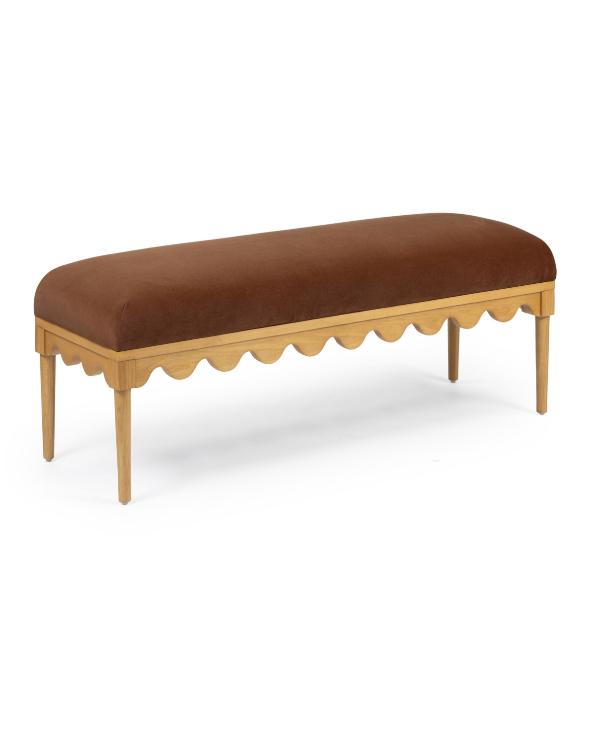 Click here for Tov Furniture Oodle 56.5 Fabric Mohair Bench - Bro... prices