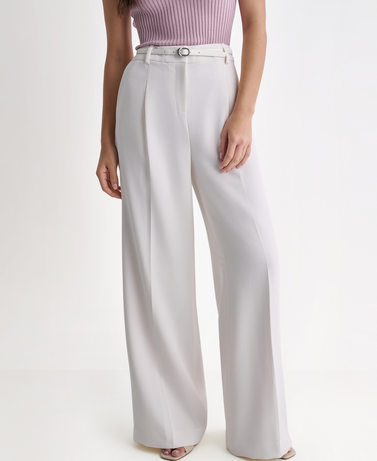 Click here for Bcbg Womens Wide-Leg High-Rise Pants - Whisper Whi... prices