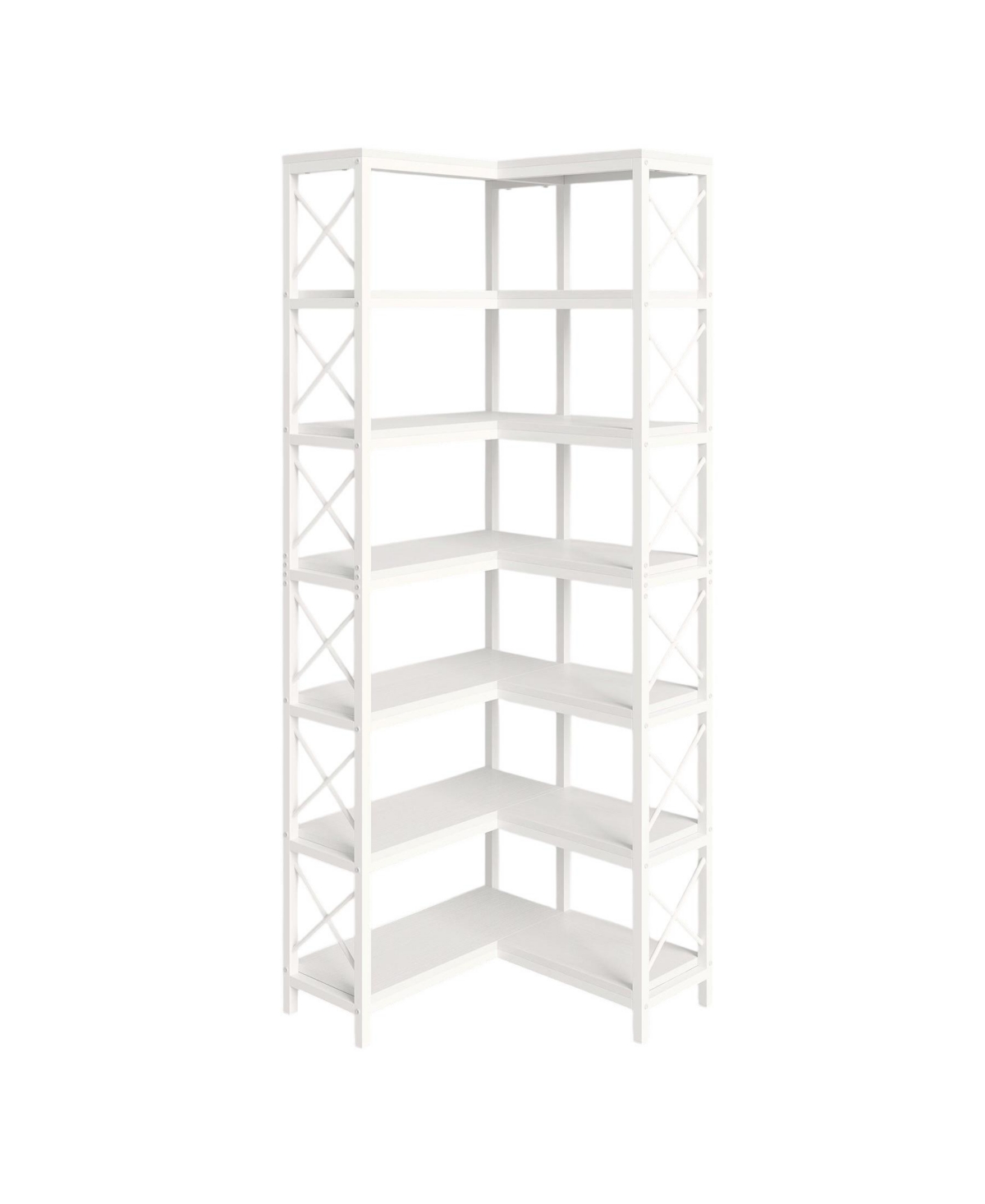 Click here for Slickblue Corner Bookcase with 7 Open Storage Shel... prices