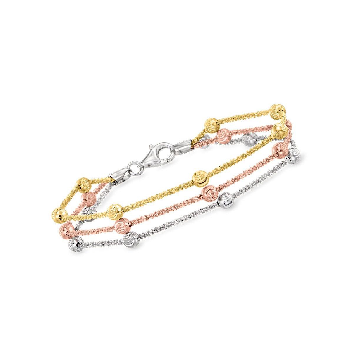 Click here for Simona Sterling Silver  Tri-Color Beaded Triple St... prices