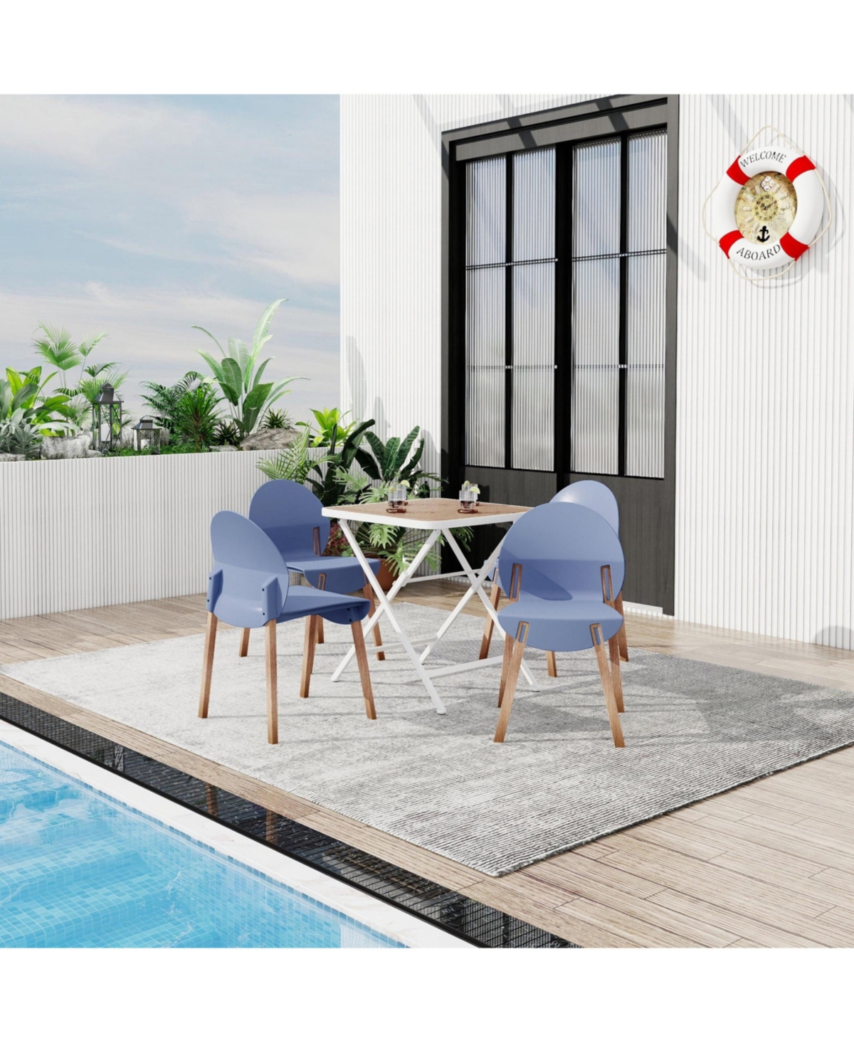 Click here for Mondawe 5-Piece Outdoor Dining Set â Square Fold... prices
