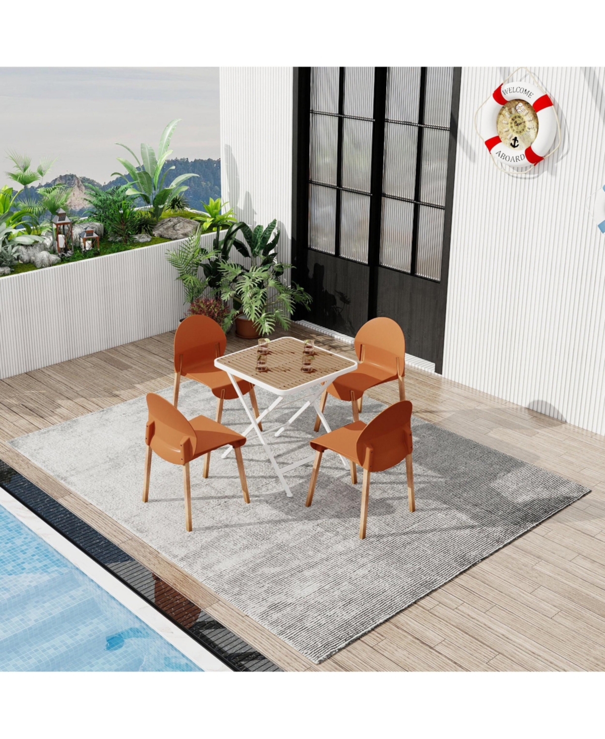 Click here for Mondawe 5-Piece Outdoor Dining Set â Square Fold... prices