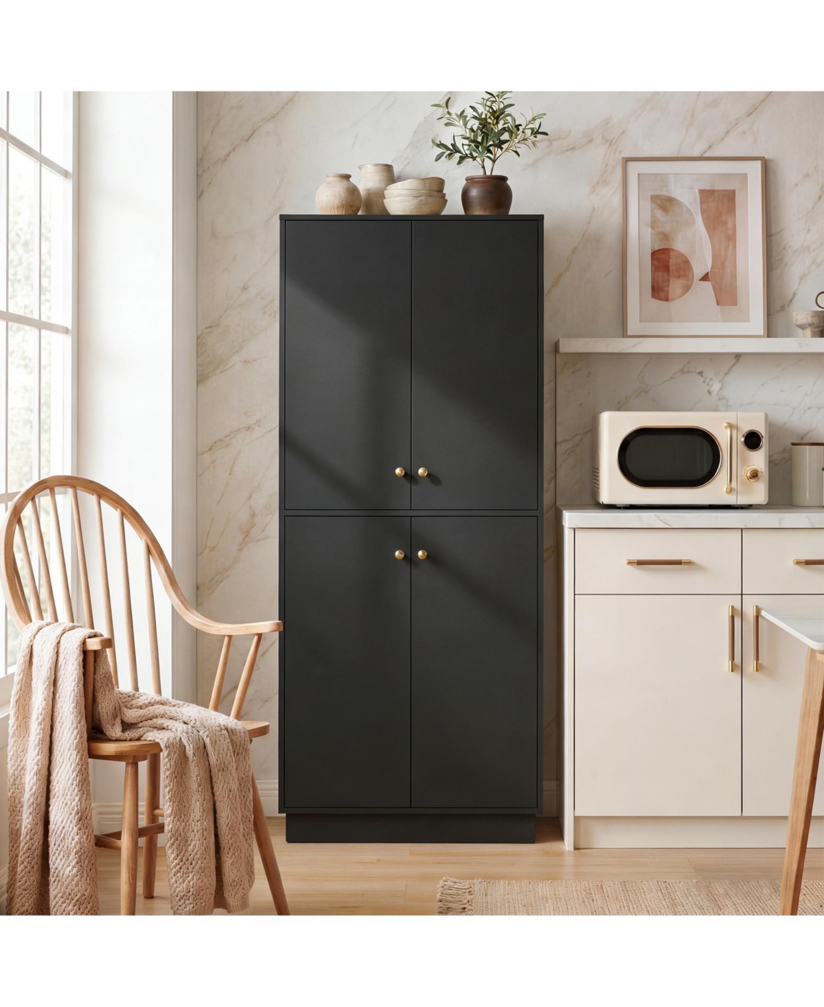 Click here for homfan 68-Inch Pantry Cabinet with 4 Doors and Adj... prices