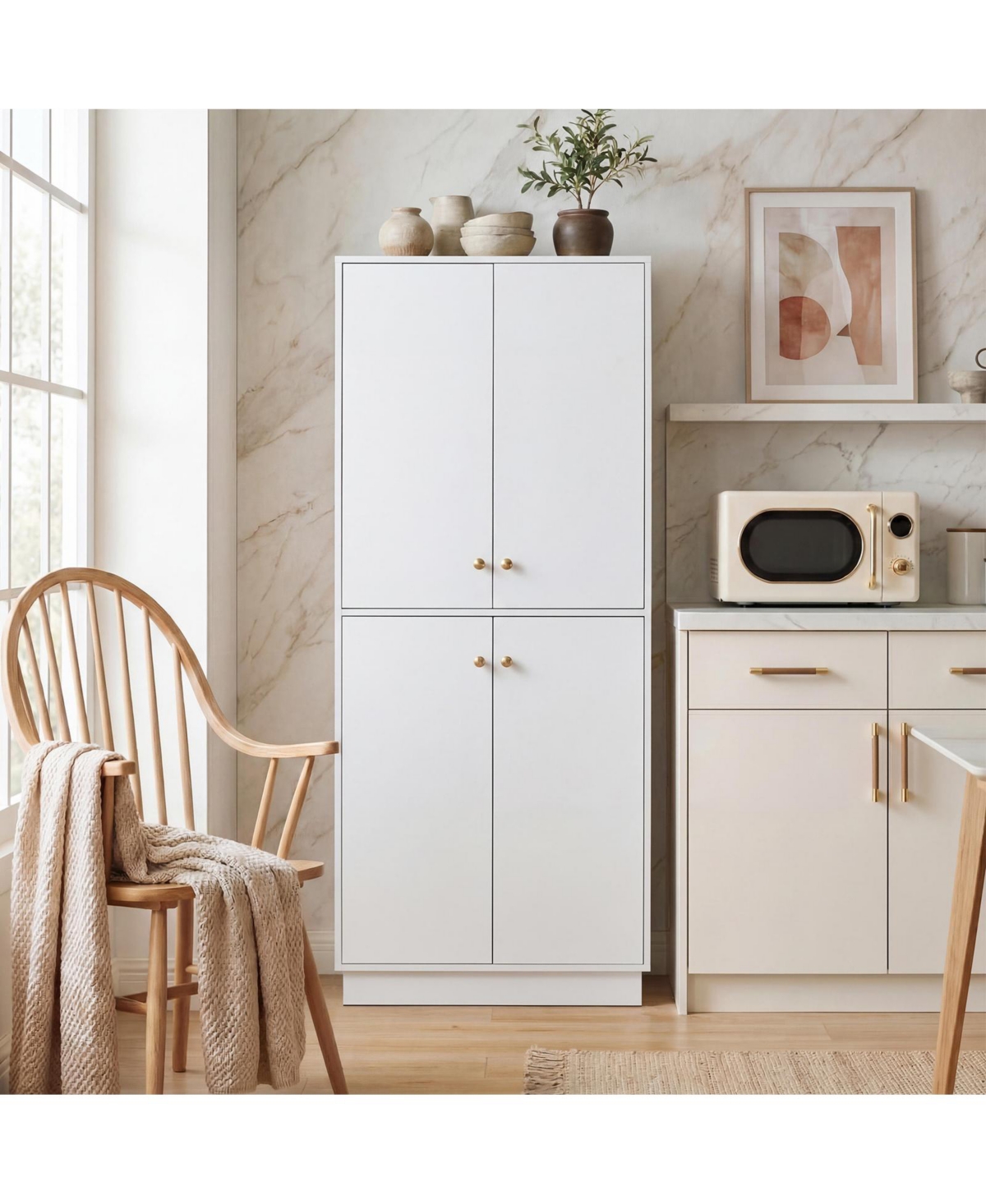 Click here for homfan 68-Inch Pantry Cabinet with 4 Doors and Adj... prices