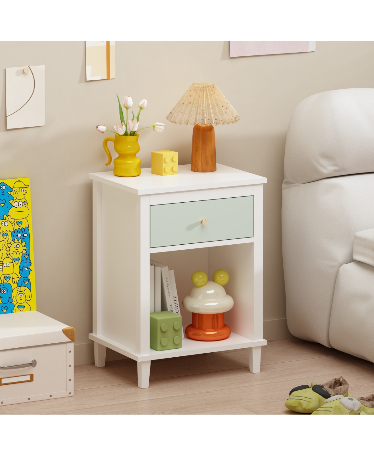 Click here for Streamdale Furniture Sage Wooden Nightstand with D... prices