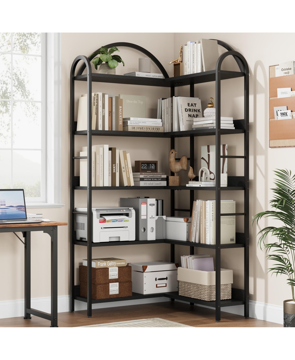 Click here for homfan 5-Tier L-Shaped Corner Bookshelf  Industria... prices