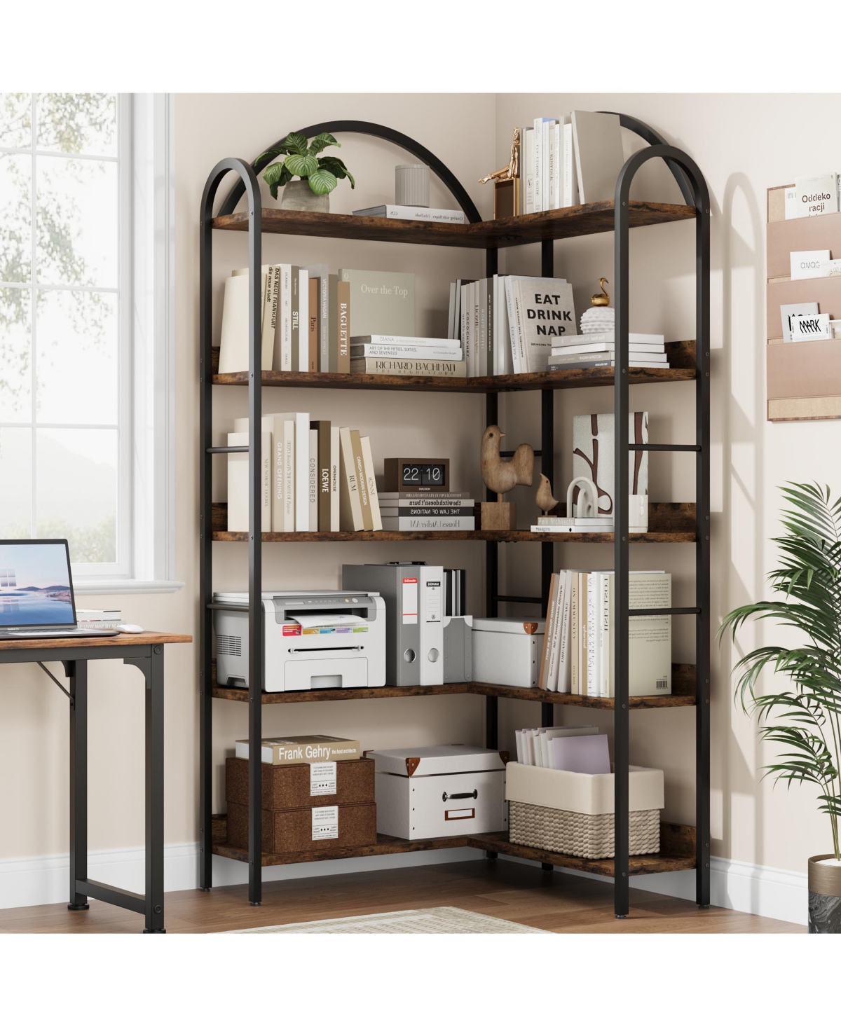 Click here for homfan 5-Tier L-Shaped Corner Bookshelf  Industria... prices