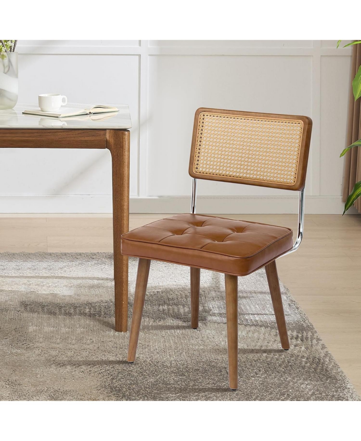 Click here for gaomon Dining Chair Pu Leather Natural Rattan Dini... prices