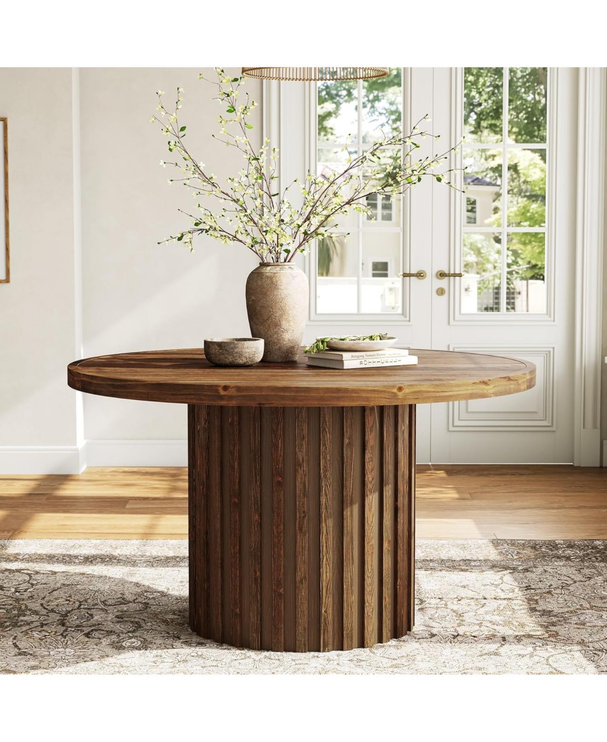 Click here for Tribesigns 47 Solid Wood Dining Table  Farmhouse R... prices