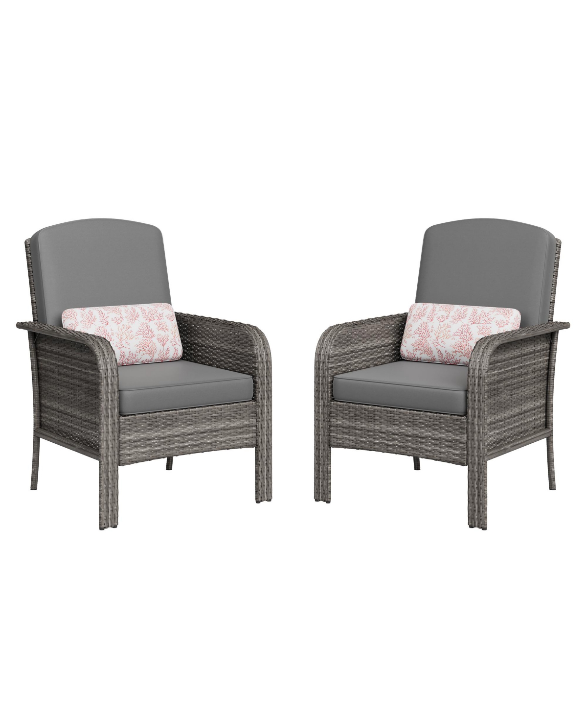 Click here for homfan Outdoor Wicker Chairs Set of 2 with High Ba... prices