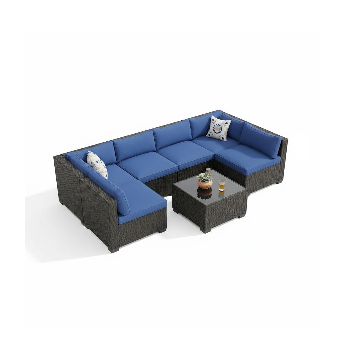 Click here for homfan 7-Piece Outdoor Sectional Set with Pe Ratta... prices