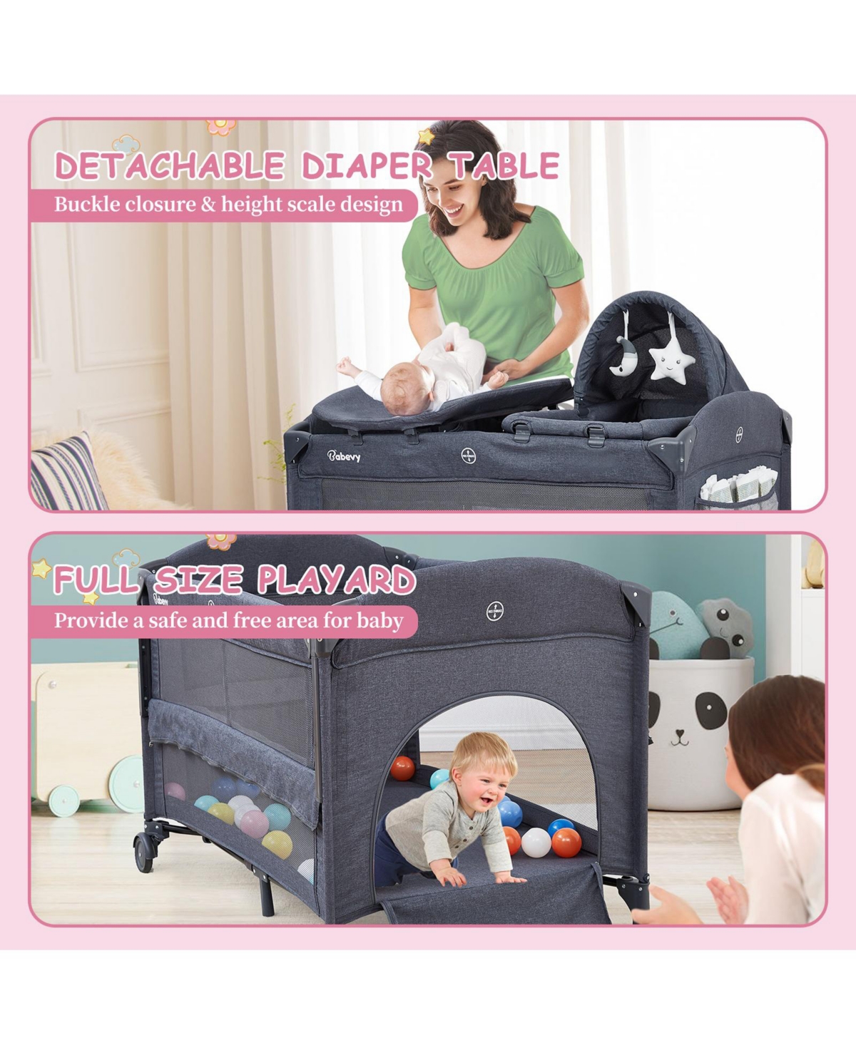 Click here for Gaomon 5-in-1 Foldable Pack and Play Baby Playard... prices