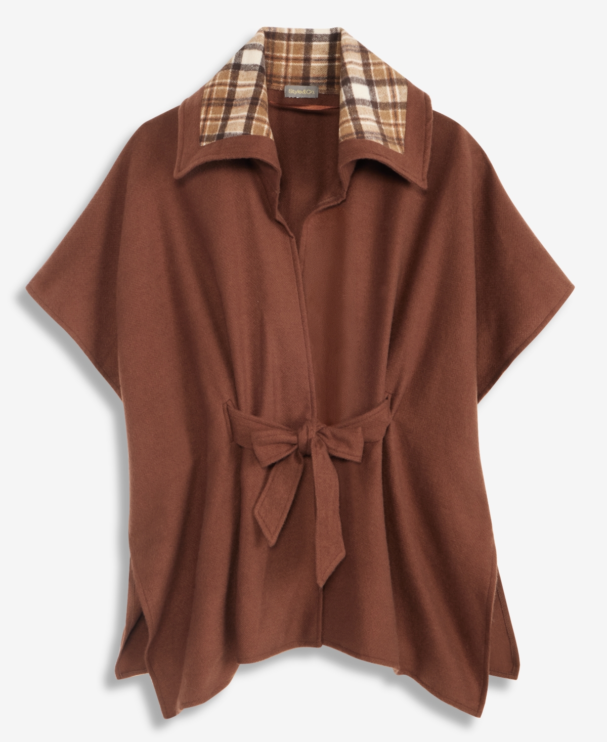 Click here for Style & Co Womens Oversized-Collar Belted Topper... prices