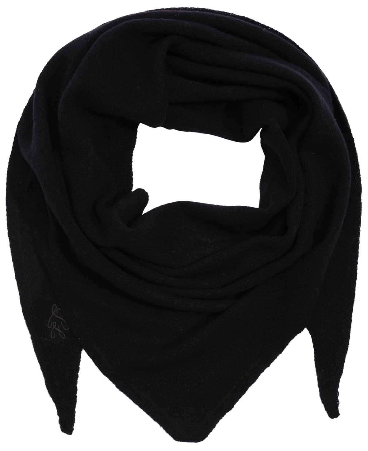 Click here for Lauren Ralph Lauren Wool Knit Triangle Scarf - Bla... prices