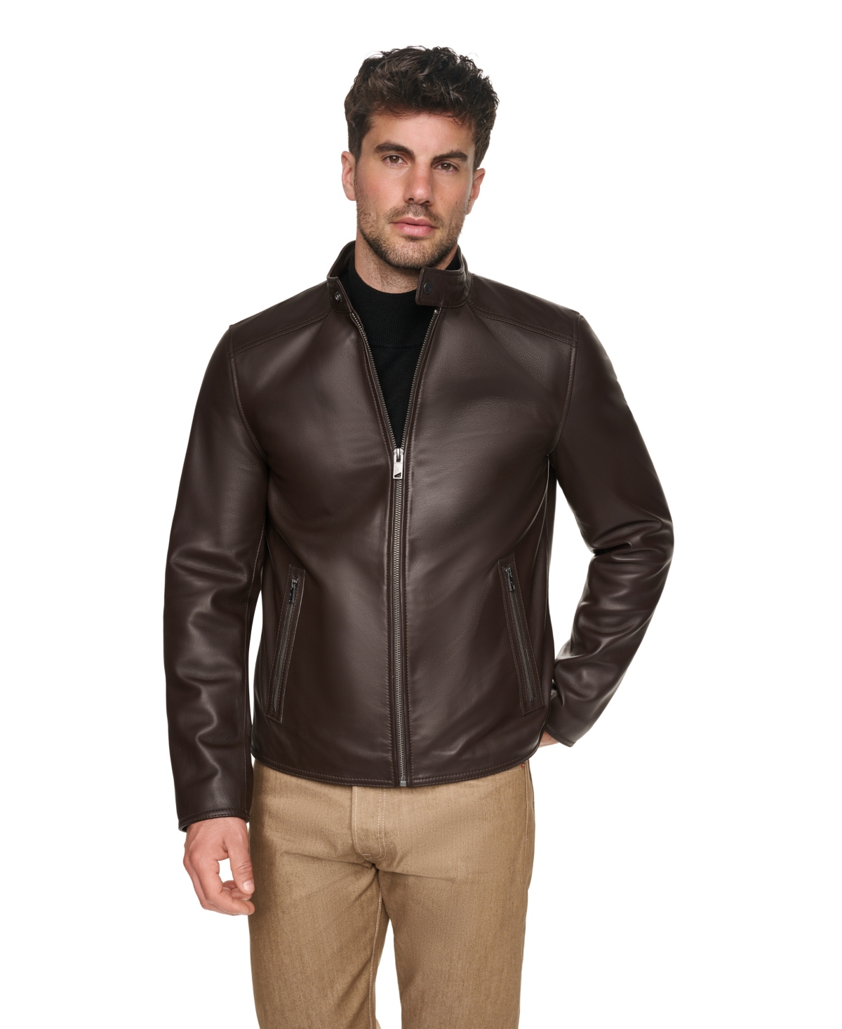 Click here for Marc New York Mens Leather Racer Jacket  Macys Exc... prices