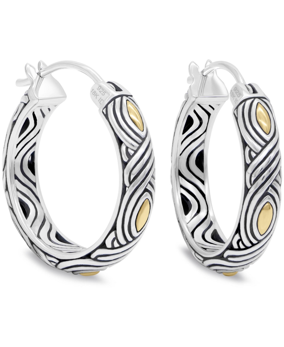 Click here for Devata 25mm Woven Hoop Earrings in Sterling Silver... prices