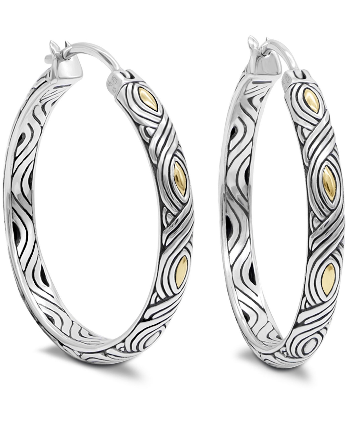Click here for Devata 35mm Woven Hoop Earrings - Silver prices