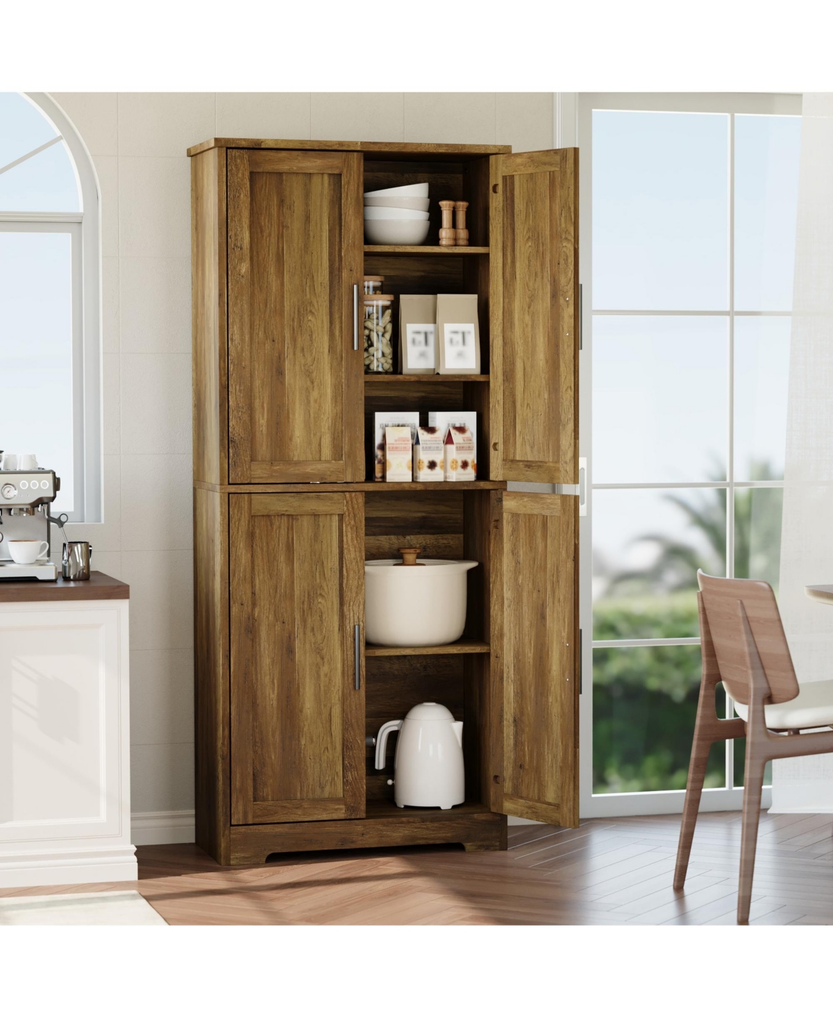 Click here for homfan Farmhouse Kitchen Pantry Cabinet  Tall Stor... prices