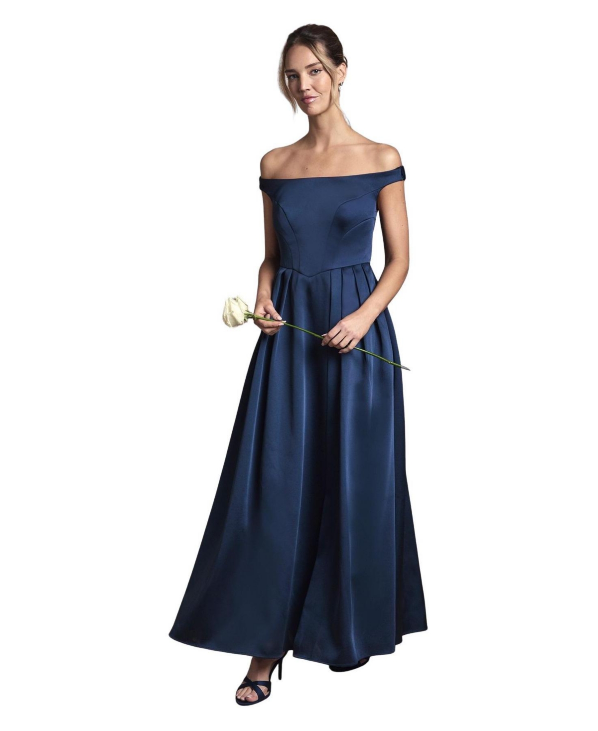 Click here for Coast Womens Bandeau Off-Shoulder Maxi Dress - Nav... prices
