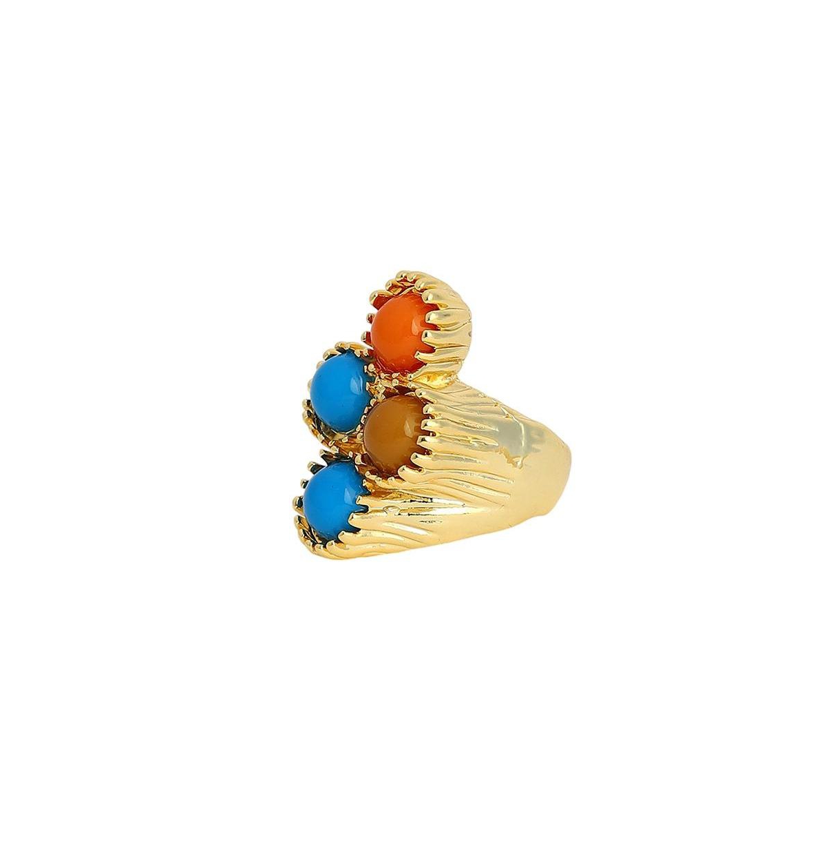Click here for Sohi Womens The Whirlwind Statement Ring - Gold wi... prices