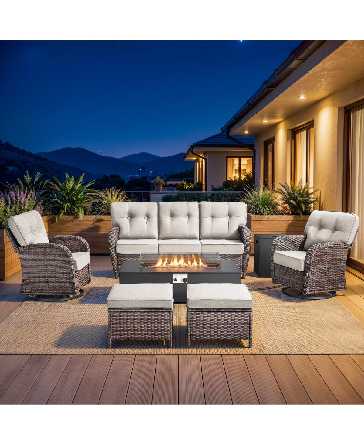 Click here for Pocassy 7 Pieces Outdoor Patio Furniture Set with... prices
