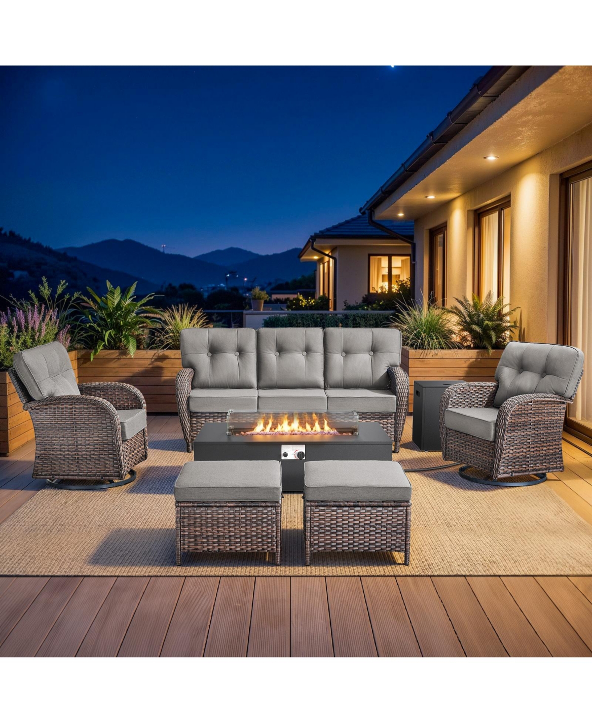 Click here for Pocassy 7 Pieces Outdoor Patio Furniture Set with... prices