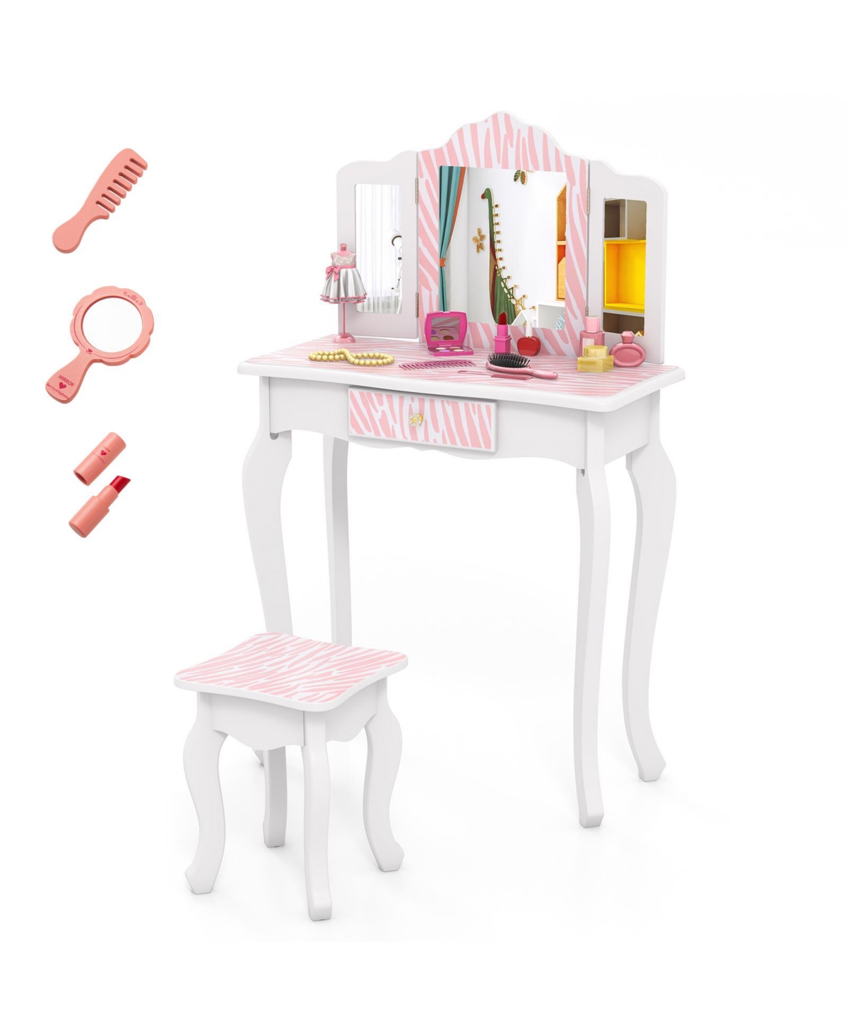Click here for Gouun Kids Vanity Set with Drawer and 3 Makeup Acc... prices