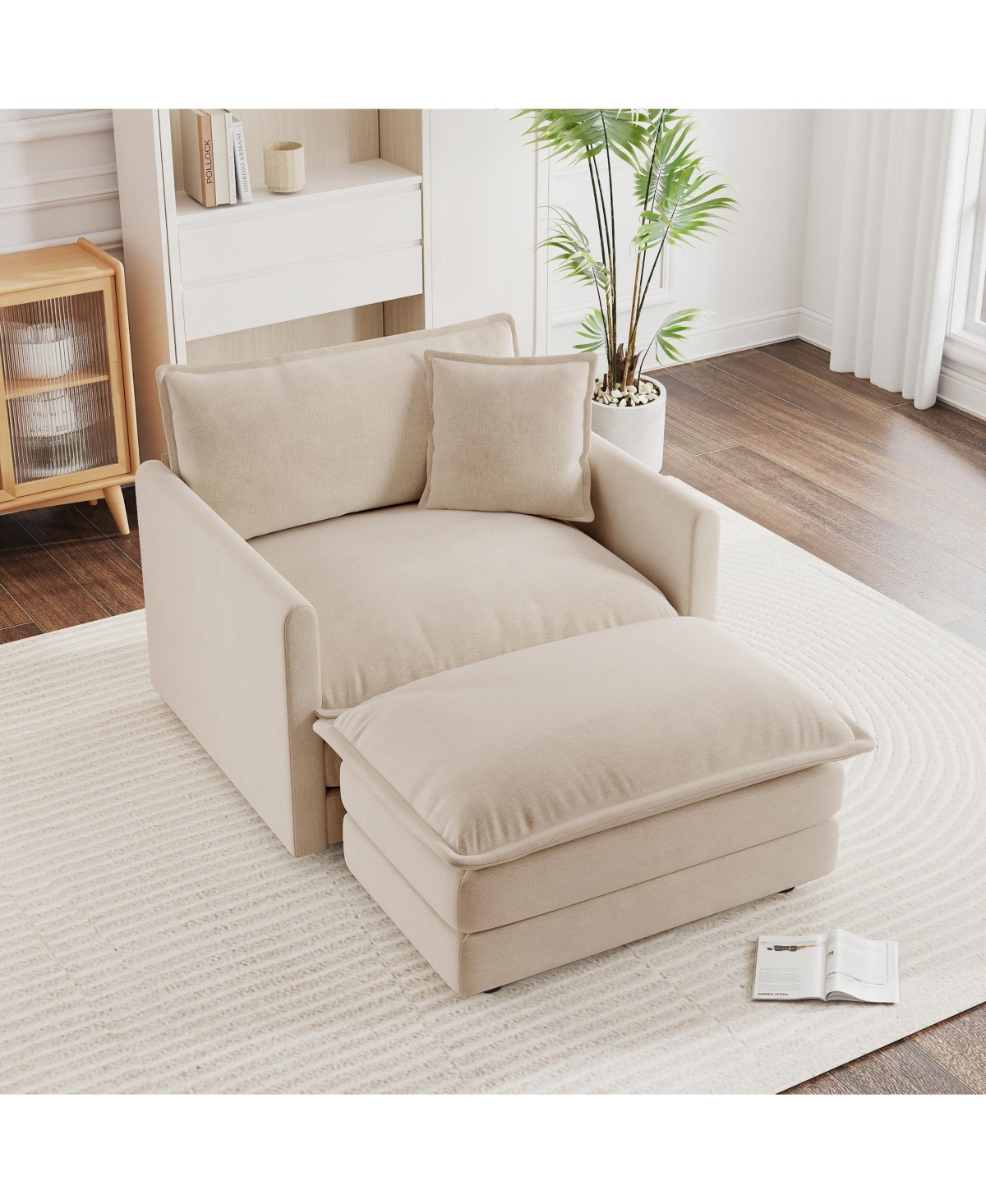 Click here for Boyel Living Modern Accent Chair with Ottoman  Liv... prices