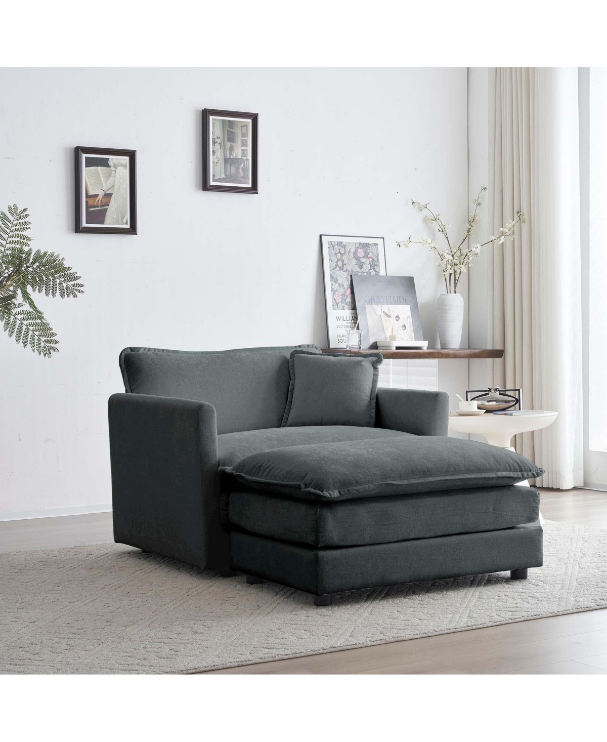 Click here for Boyel Living Modern Accent Chair with Ottoman  Liv... prices