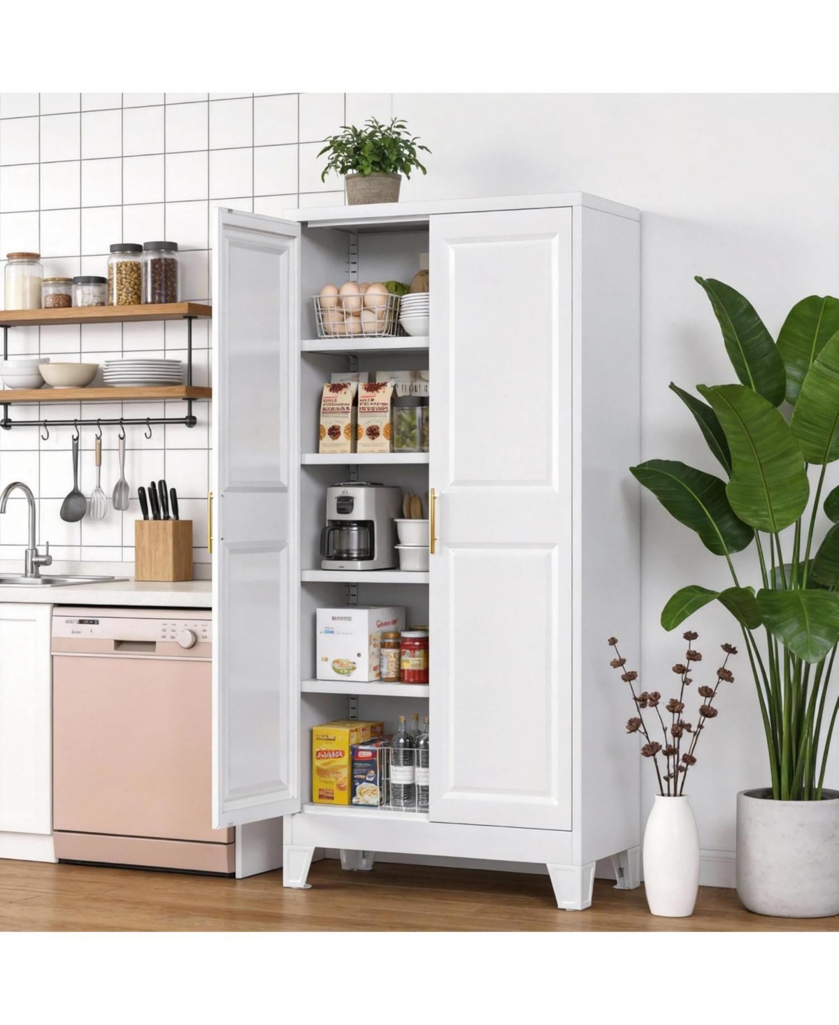 Click here for Boyel Living Metal Kitchen Pantry Cabinet with Doo... prices