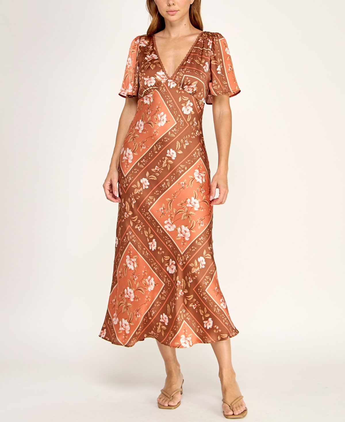 Click here for Trixxi Juniors V-Neck Flutter-Sleeve Slim-Fit Midi... prices