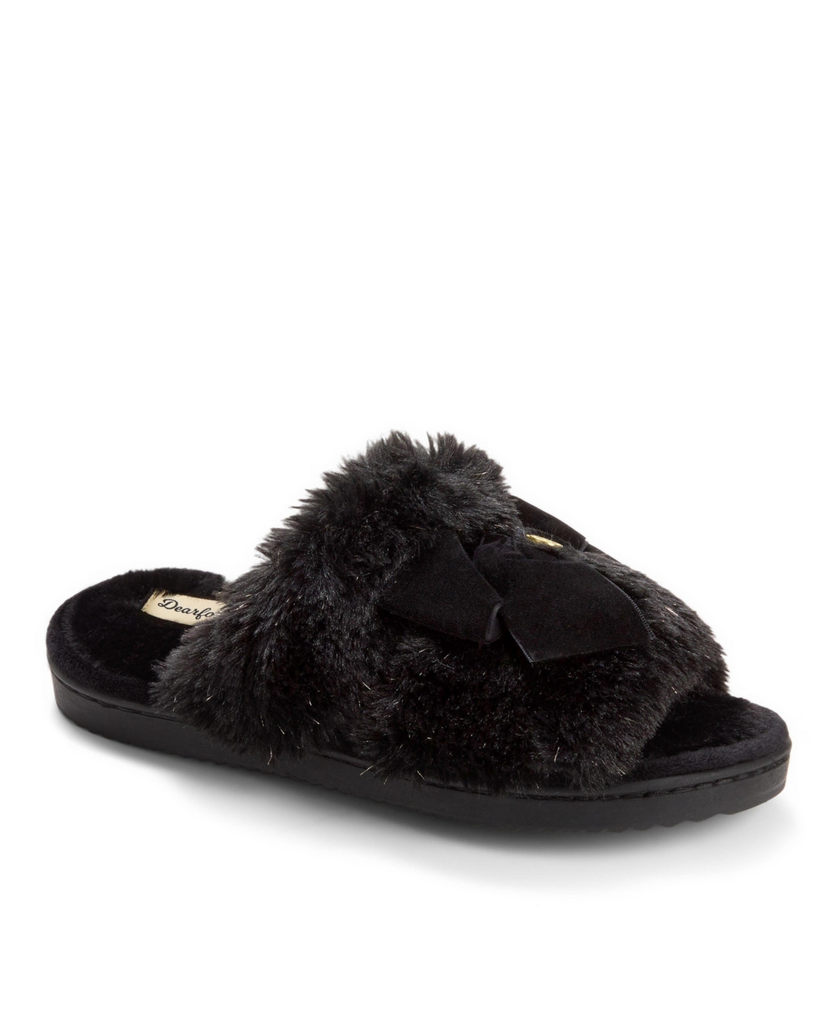 Click here for Dearfoams Womens Bianca Pile Slide Slipper with Bo... prices