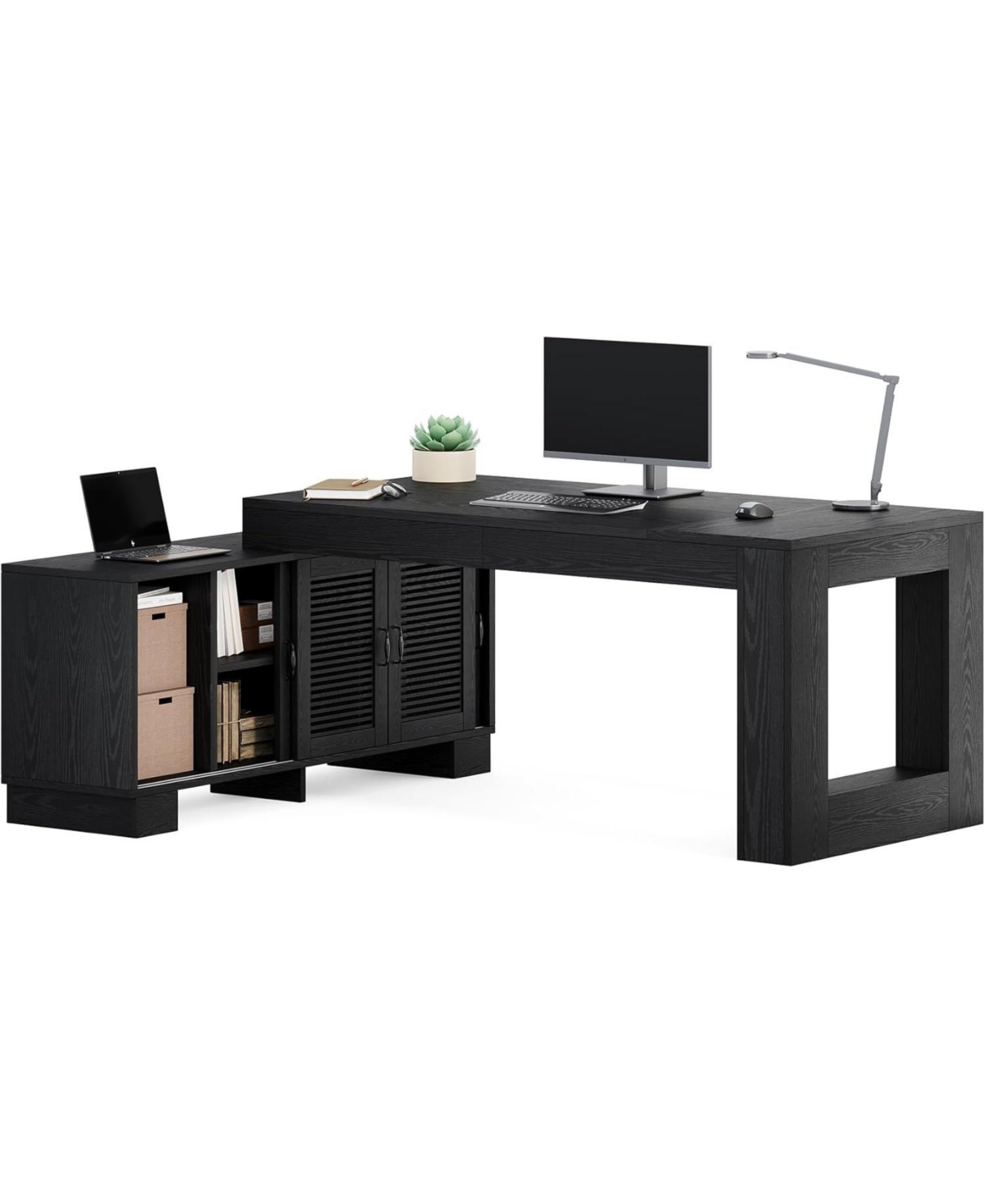 Click here for Tribesigns Large 63 L Shaped Executive Desk with F... prices