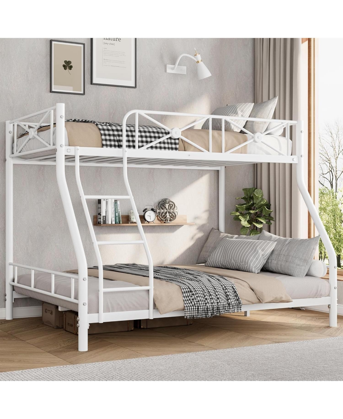 Click here for gaomon Metal Bunk Bed Twin Over Full  Modern Heavy... prices