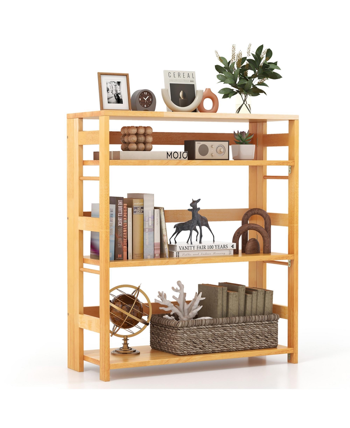 Click here for Gymax 4 Tier Bookshelf Floor Storage Shelf with Ru... prices